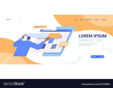 man developer creating website ui interface web vector image