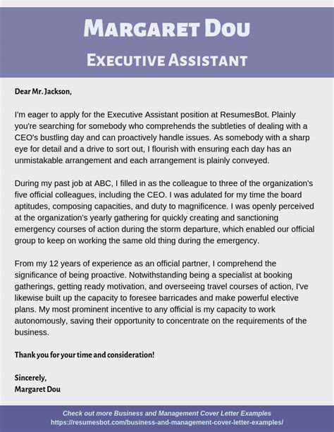 Executive Assistant Cover Letter Samples And Templates 2024 Rb