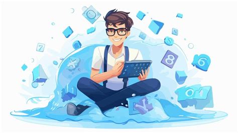 math nerd 2d flat cartoon vector illustration premium ai generated vector