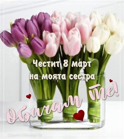 Честит 8 март на моята сестра Обичам Те Слънчо Обичкам Те