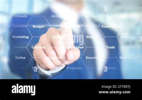 Tolerance Man Working On Holographic Interface Visual Screen Stock