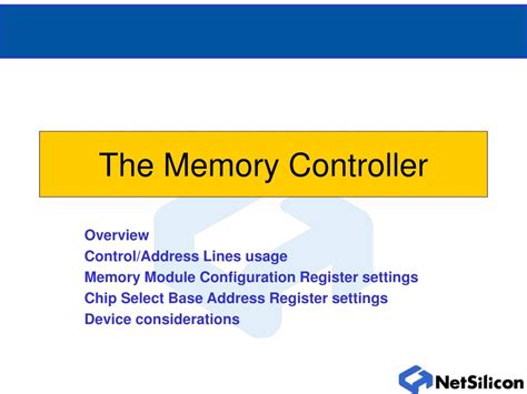 PPT The Memory Controller PowerPoint Presentation Free Download ID