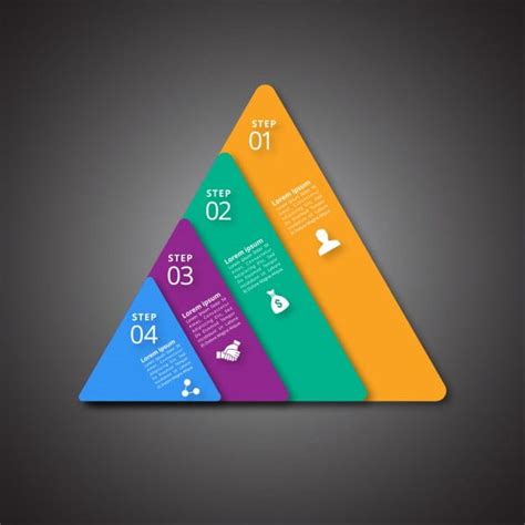 삼각형 형태의 4 단계 인포 그래픽 Eps Uidownload