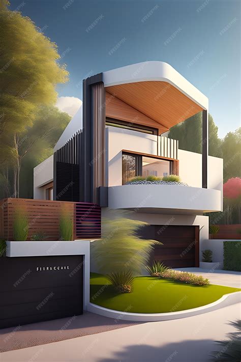 Premium Ai Image Modern House Design Concept Design