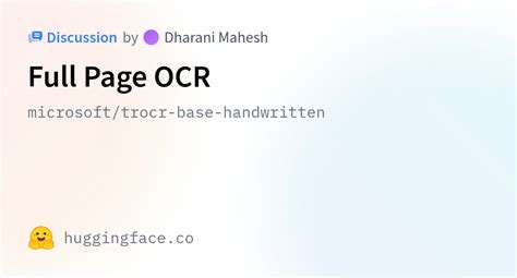 Microsoft Trocr Base Handwritten · Full Page Ocr