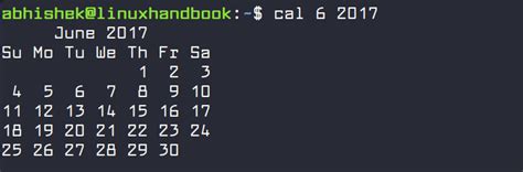 5 Examples Of Cal Command In Linux