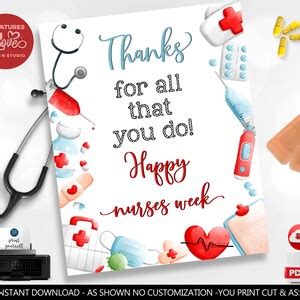 Nurse Appreciation Sign Nurses And Healthcare Staff Thanks For All That