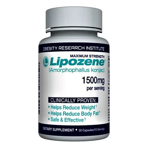 Lipozene Maximum Strength Weight Loss Supplement 1500 Mg 30 Capsules