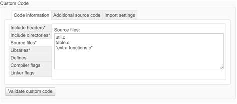 Specify And Configure Custom C C Code MATLAB Simulink