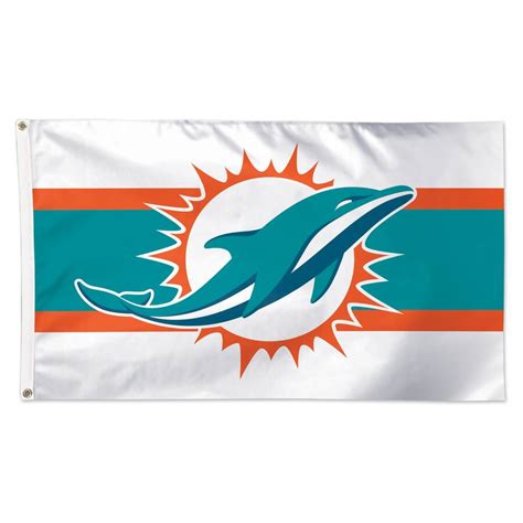 Wincraft Miami Dolphins 3 X 5 Away Stripe 1 Sided Deluxe Flag