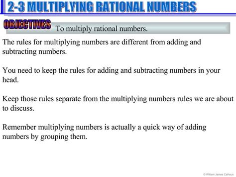 Lesson 2 3 Multiplying Rational Numbers Ppt