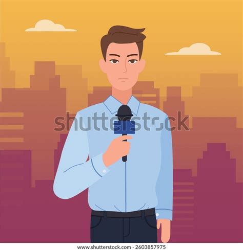 Handsome News Anchor Who Presenting Latest Stock Vector Royalty Free Shutterstock