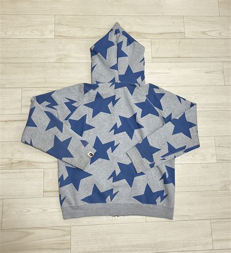 Bape Sta Pattern Full Zip Hoodie Grailed