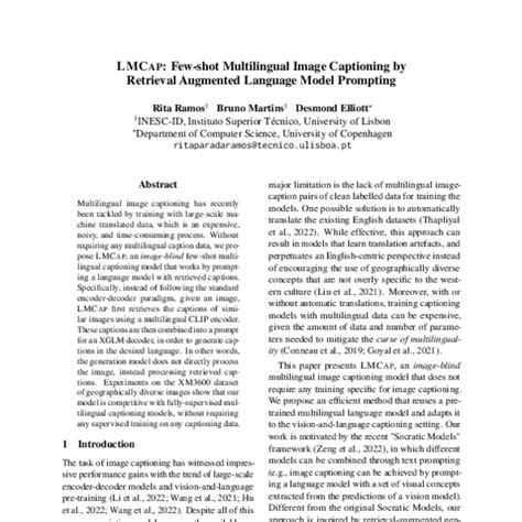 Lmcap Few Shot Multilingual Image Captioning By Retrieval Augmented
