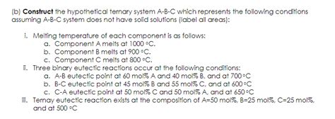 Solved B Construct The Hypothetical Ternary System A B C Chegg