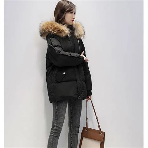 Badu Bg Паркове с голяма яка от естествен косъм Модно късо палто Дамски зимни якета 2022 Дамско