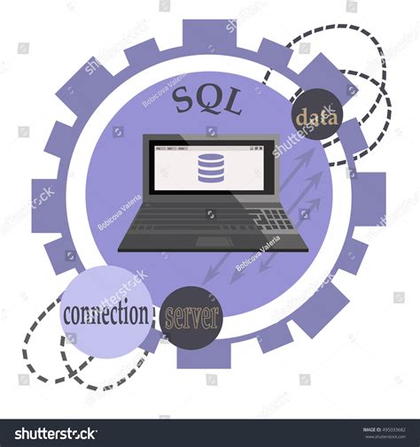 Sql Database Programming Blue Logo Gear Stock Vector Royalty Free