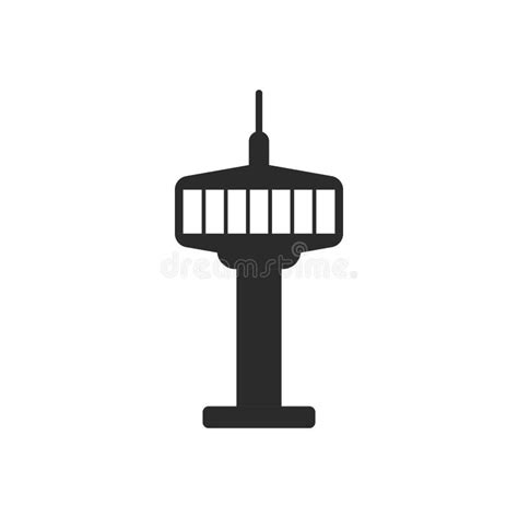 Flight Control Tower Icon In Flat Style Navigation Monitor Vector