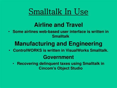 Ppt Smalltalk Powerpoint Presentation Free Download Id4325705