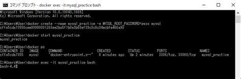Windows DockerコンテナでMySQLサーバーを使う方法