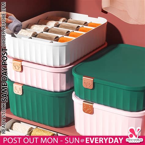 𝗦𝗣𝗔𝗖𝗘 𝗠𝗔𝗫𝗜𝗠𝗜𝗭𝗘 Stackable Multi Grid Underwear Panties Bra Socks Clothes Storage Box Wardrobe