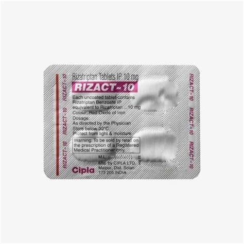 Rizact Rizatriptan Tablets At ₹ 478 Stripe Rizatriptan Benzoate Tablet In Nagpur Id 24319425773