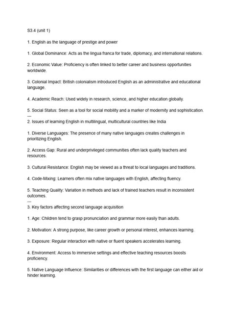 S34 Unit 1 Pdf Learning Second Language