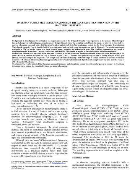 Pdf Bayesian Sample Size Determination For The Accurate
