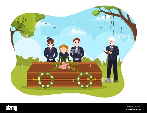 People Crying At A Funeral Clipart