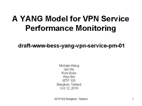 A Yang Model For Vpn Service Performance Monitoring