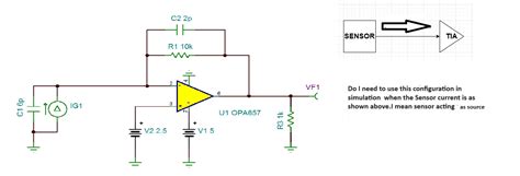Circuit Design Simulation Of Transimpedance Amplifier Direction Of Current Source Electrical