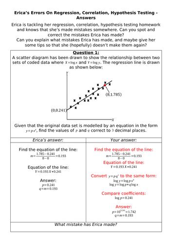 erica s errors on regression correlation and hypothesis testing