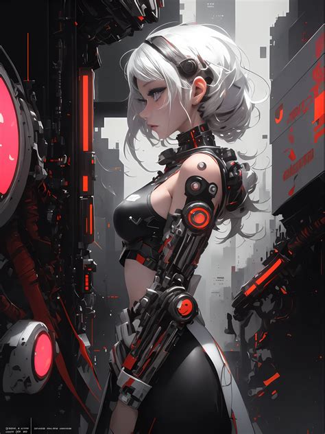 미래 도시에 총을 든 여자 Seaart Ai