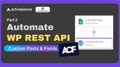 How To Automate Acf Wp Rest Api Google Sheet With Activepieces Youtube