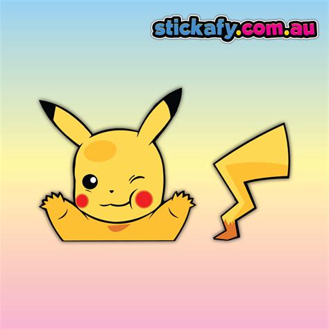 Pikachu Squished Sticker Waterproof Vinyl Sticker Aussie Funny Meme Bogan Australia 4x4 4wd Boat