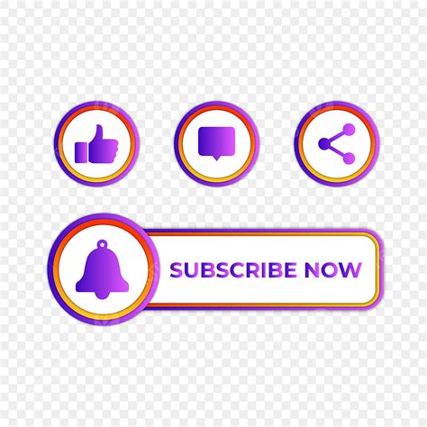 Like Comment Share Vector Hd PNG Images Youtube Button Set Like