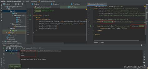 Spring学习笔记（六）。spring自动装配，按名称自动装配：byname，按类型自动装配：bytype，autowired