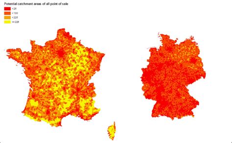 Potential catchment areas of all PoS in km² Data source Download Scientific Diagram