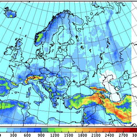 Model Domain And Terrain Height M Used For The Wrf Simulation