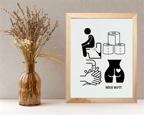 Printable Funny Wc Toilet Bathroom Poster Wall Art Gift Modern Minimalist Etsy