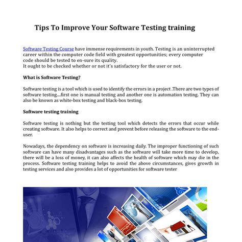 Tips To Improve Your Software Testing Training Pdf DocDroid