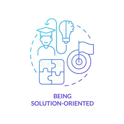 Being Solution Oriented Blue Gradient Concept Icon Stock Vector