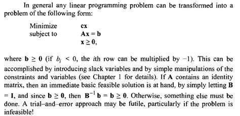 Linear Programming Standard Form Convention Rhs Positive
