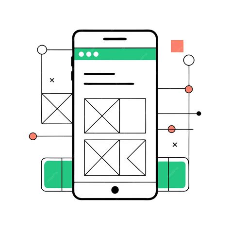 Clean And Detailed Mobile Wireframe Layouts On White Background For App Design Premium Ai
