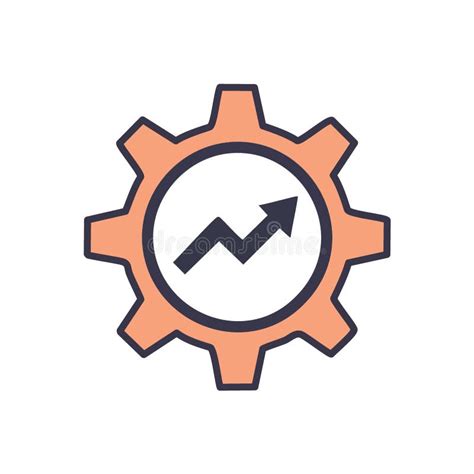 Growth And Productivity Cogwheel Icon A Stylized Graphic Of A Cogwheel With An Upward Trending