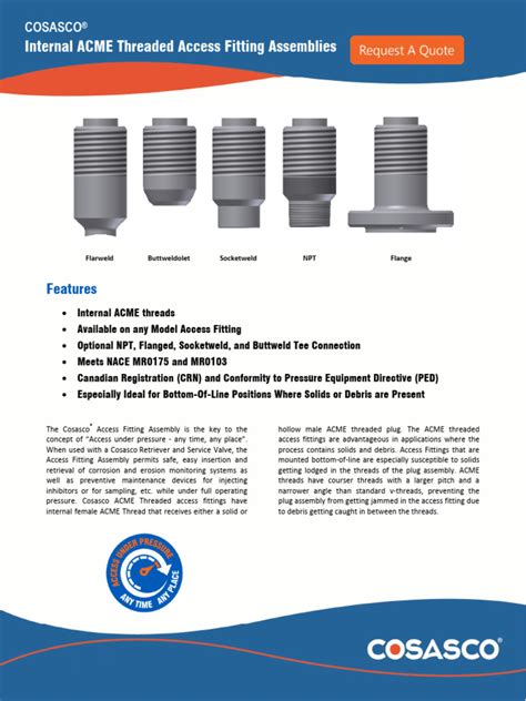 615499fb78247e576579d99e Acme Threaded Access Fitting Assemblies Pdf Electrical Connector
