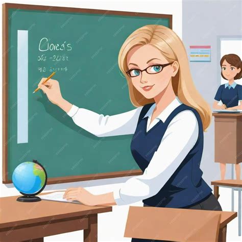 Teacher Using A Classroom Display Detailed Vector Set Premium Ai Generated Vector
