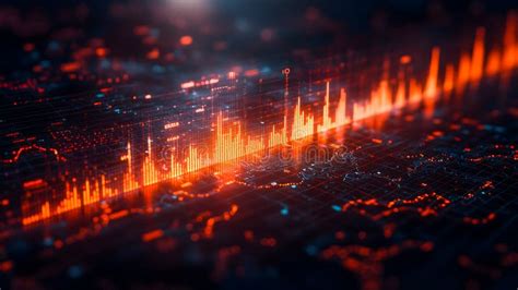 Futuristic Data Visualization With Glowing Graphs Stock Illustration Illustration Of Glowing