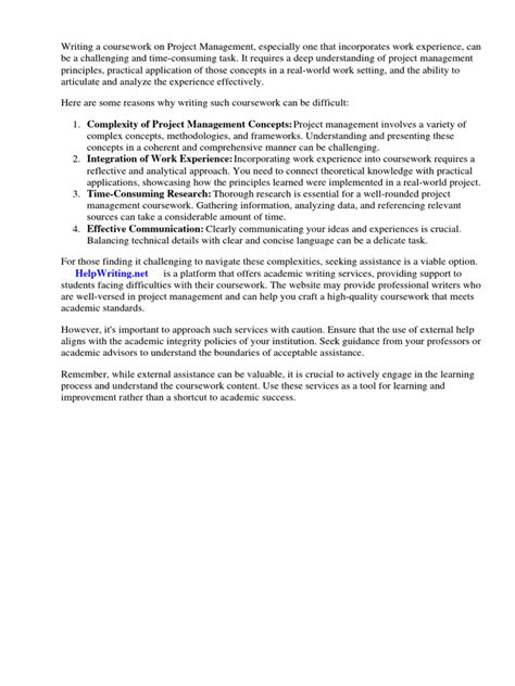 Project Management Course With Work Experience Pdf Project Management Experience