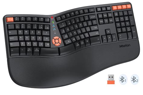 Meetion New Ergonomic Keyboard Wireless Split Ergo Keyboard With Cushioned Wrist